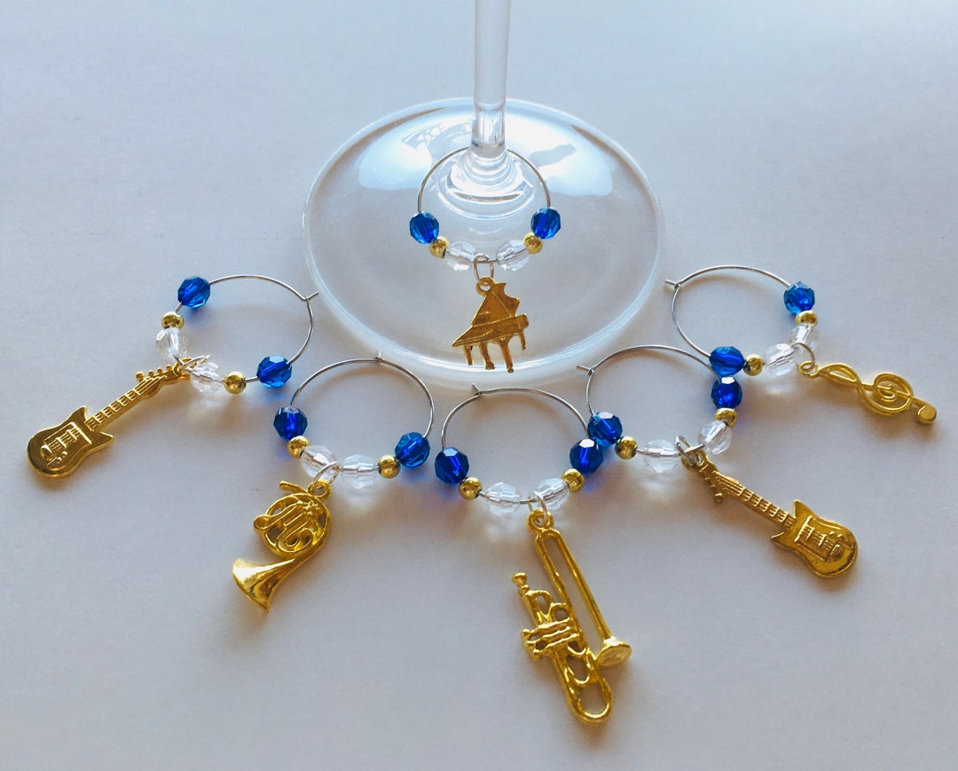 Musical Instrument Wine Glass / Stemware Charms - Etsy