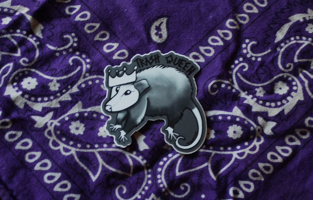 Trash Queen Possum Sticker - Etsy