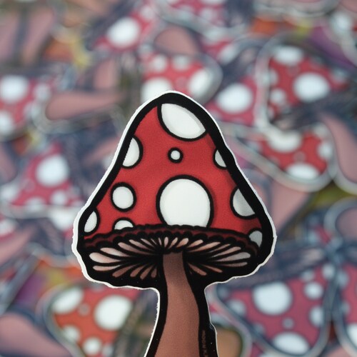 Mushroom Weatherproof Vinyl Sticker Decal. Bumper Sticker - Etsy