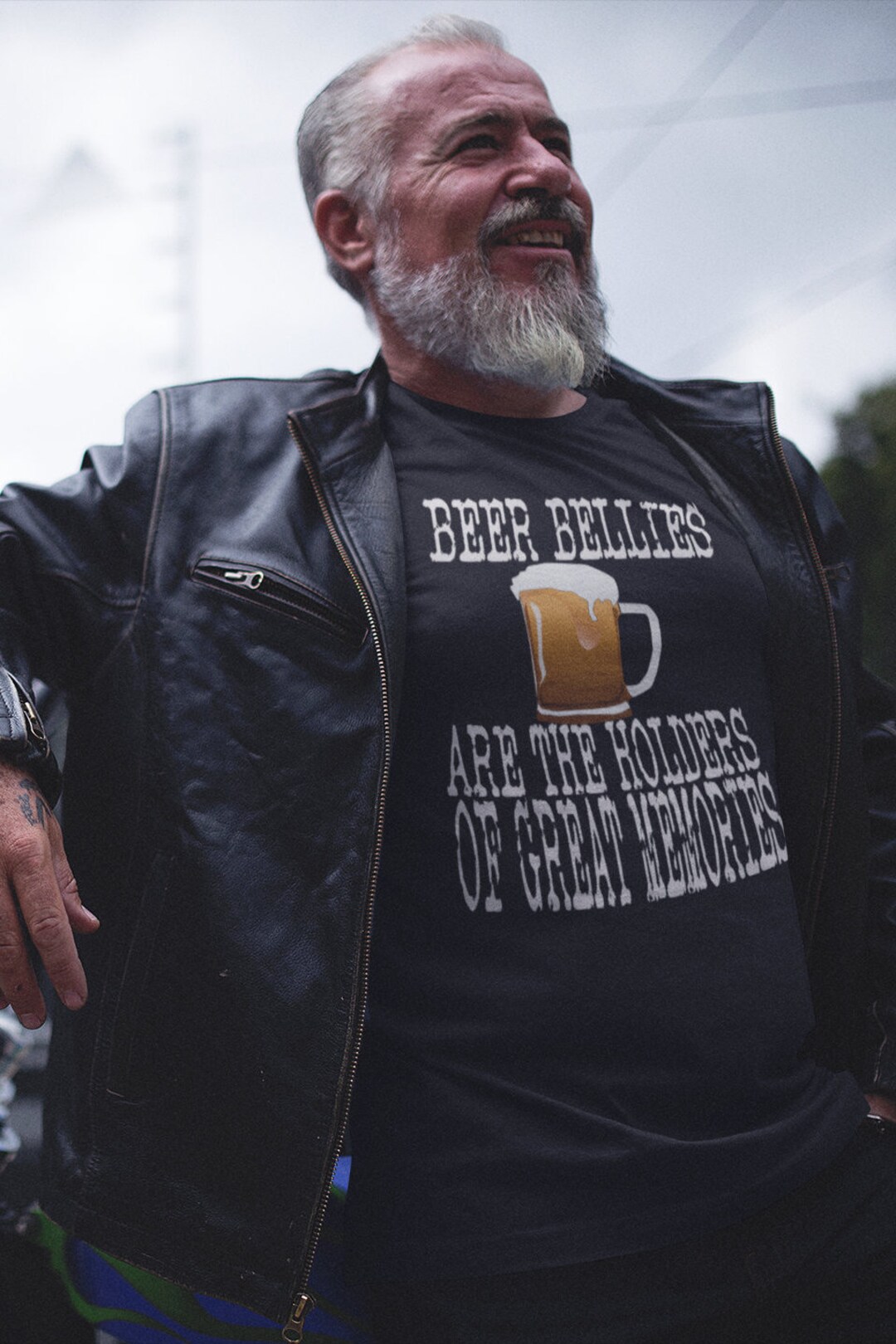 Beer Bellies Are the Holders of Great Memories. Funny Man Old Big Belly ...
