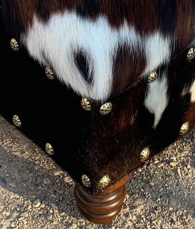 Extra Large Cowhide Ottoman With Storage, Bench, Coffee Table, Western ...