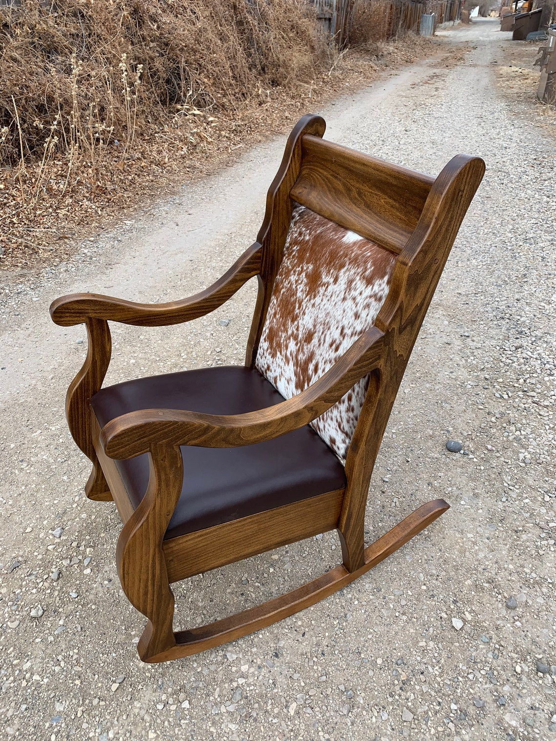 Cowhide Rocker, Handmade Rocker, Custom Rocker, Rocking Chair, Cowhide ...