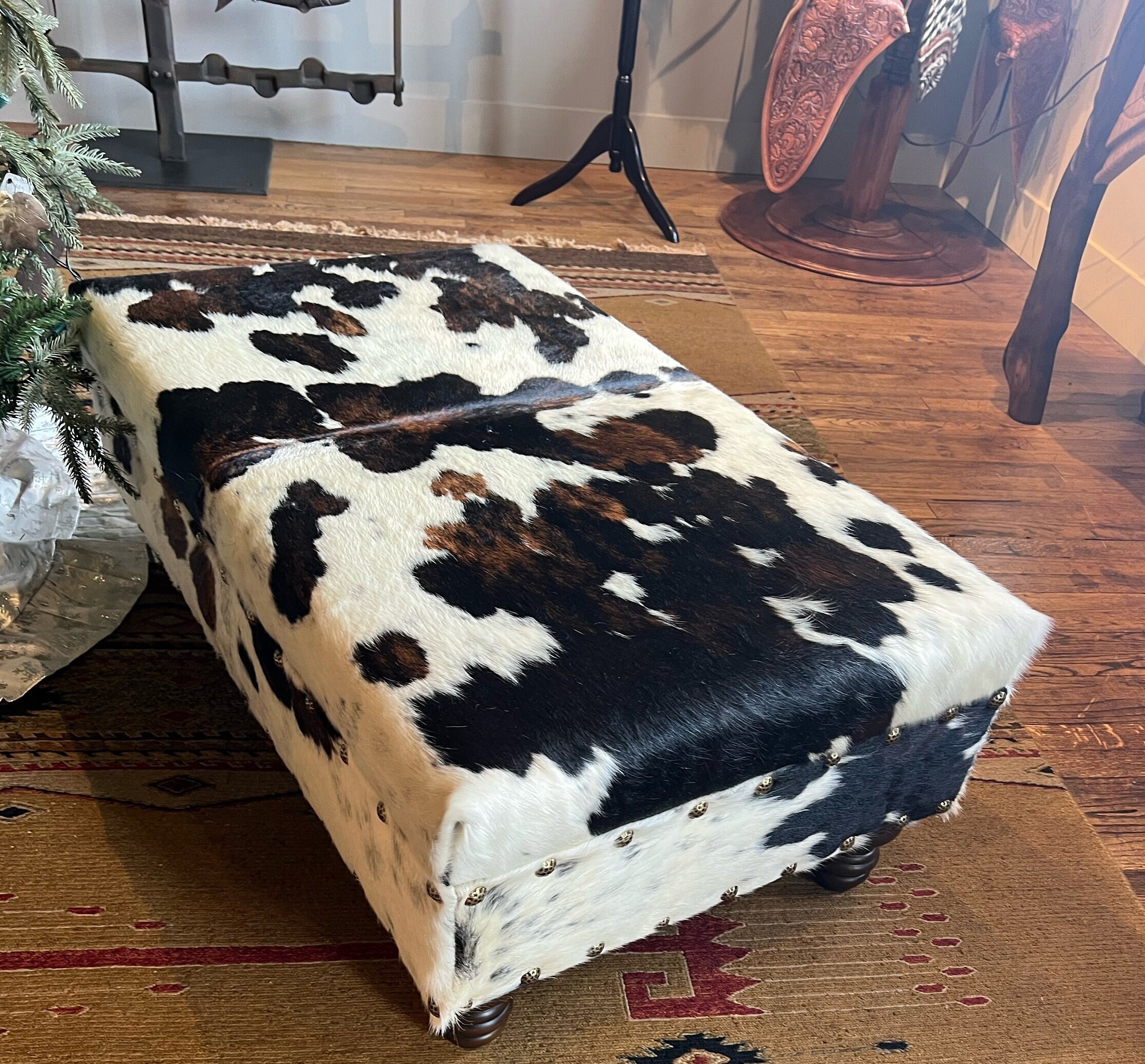 Cowhide Ottoman, Custom Cowhide Ottoman, Extra Large Ottoman, Coffee ...