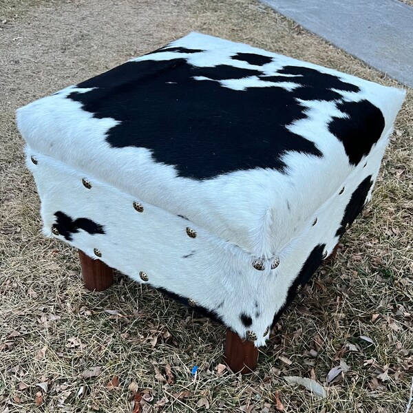 Cowhide Ottoman - Etsy
