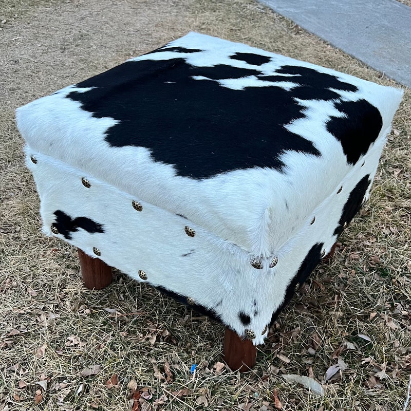 Cowhide Ottoman - Etsy