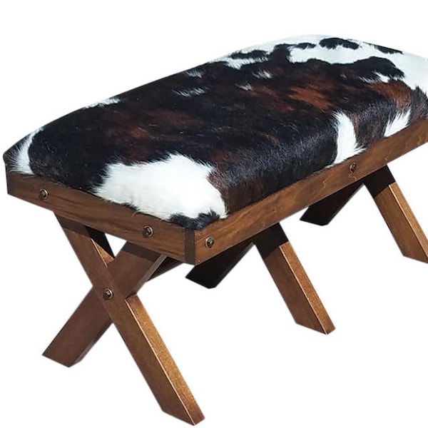 Cowhide Bench - Etsy