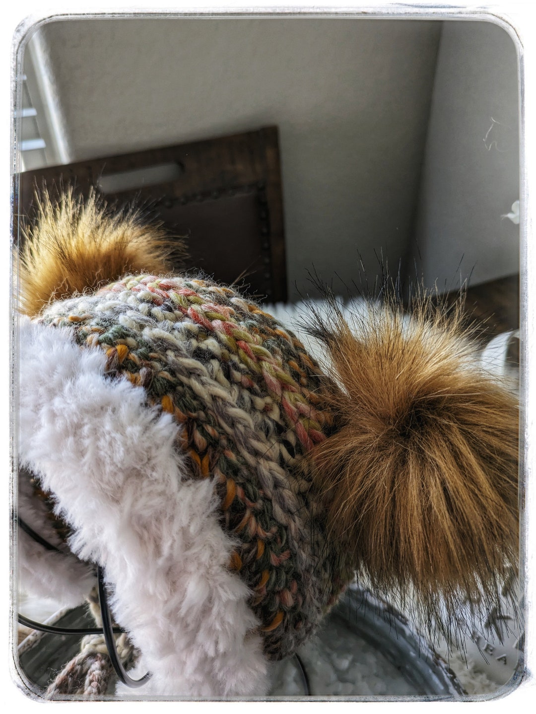 Ear Hat | Kid's Ear Hat | Fluffy Ear Hat | Hat With Pompom Ears | Hat ...