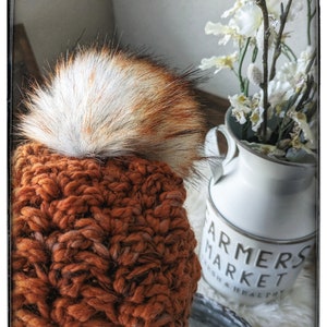 Rust Colored Hat | Burnt Orange Hat | Autumn Colors | Rustic Knit Hat ...