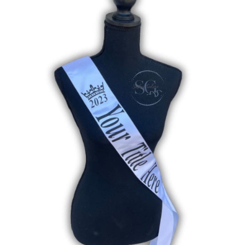 A Personalized Silver Star Sash-silver Soror-sorority-sash With Crown ...