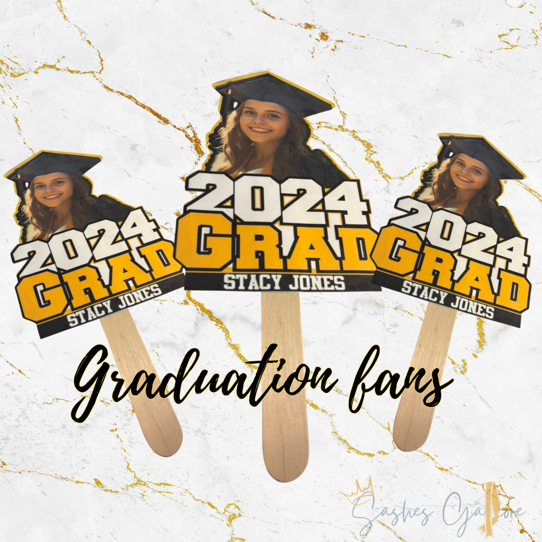 Custom Graduation Fans Graduation Hand Fans 2024 Grads High School Grad ...