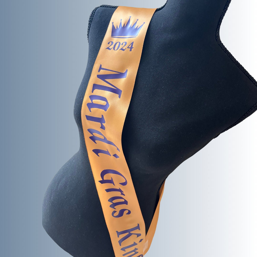 Mardi Gras Sash Custom Ribbon Sash - Etsy