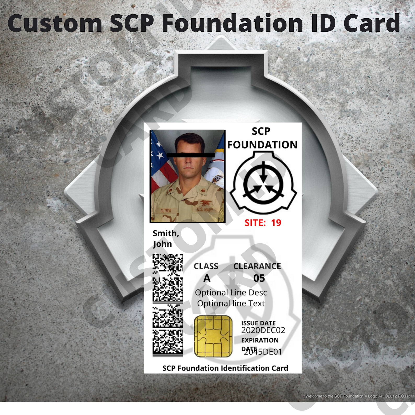SCP Foundation ID Card Customized With Your Information and | Etsy