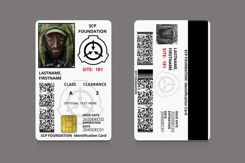 SCP Foundation ID Card Customized With Your Information and | Etsy
