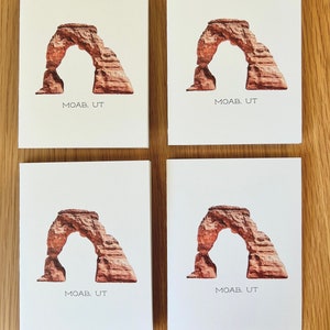Set of 8 Delicate Arch, Moab Utah Blank Notecards (stationary), With ...