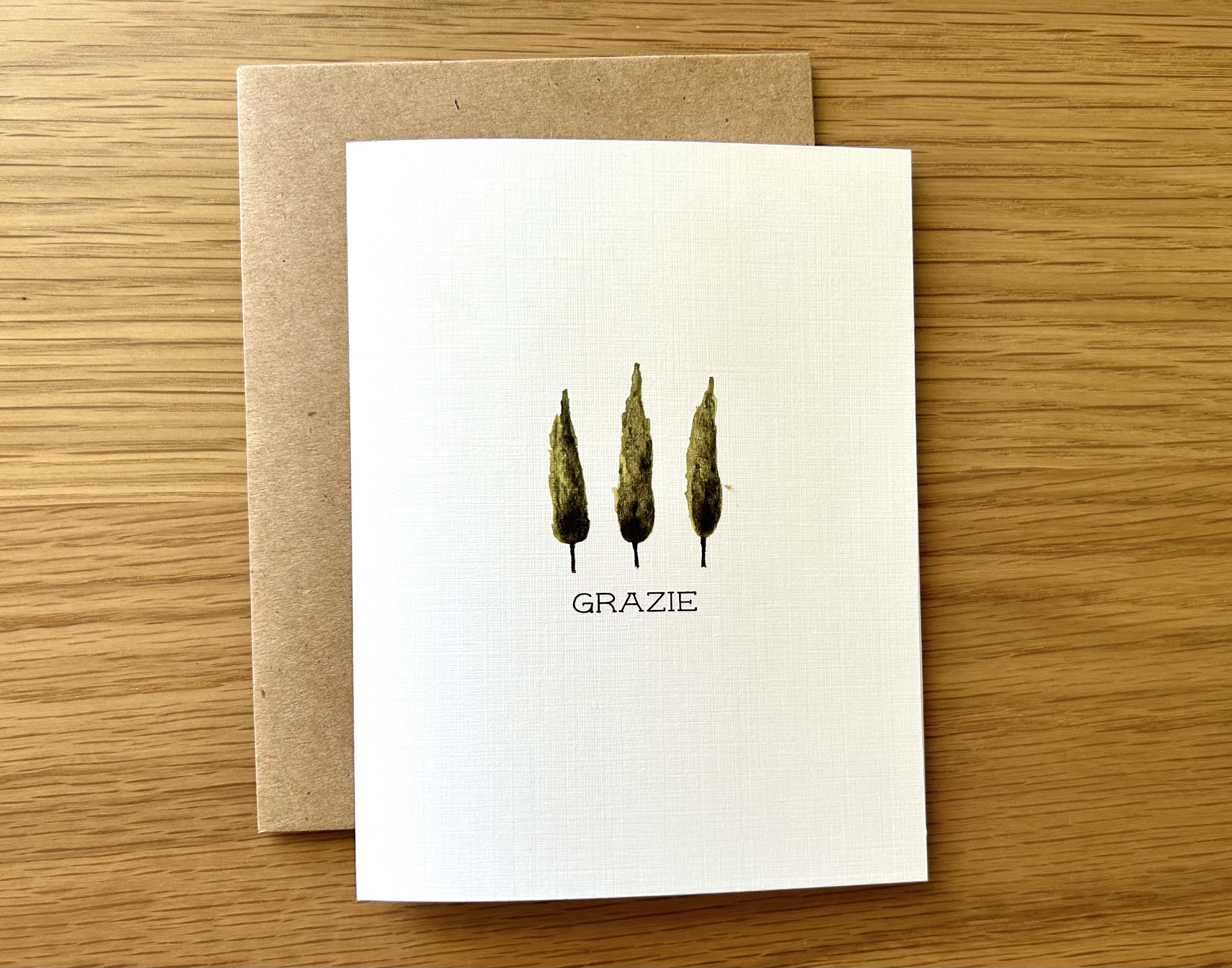 Set of 8 Italian “grazie” Thank You Notecards (stationary), With ...