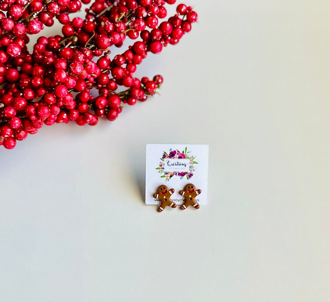 Gingerbread Earrings, Gingerbread Man, Christmas Earrings, Holiday ...