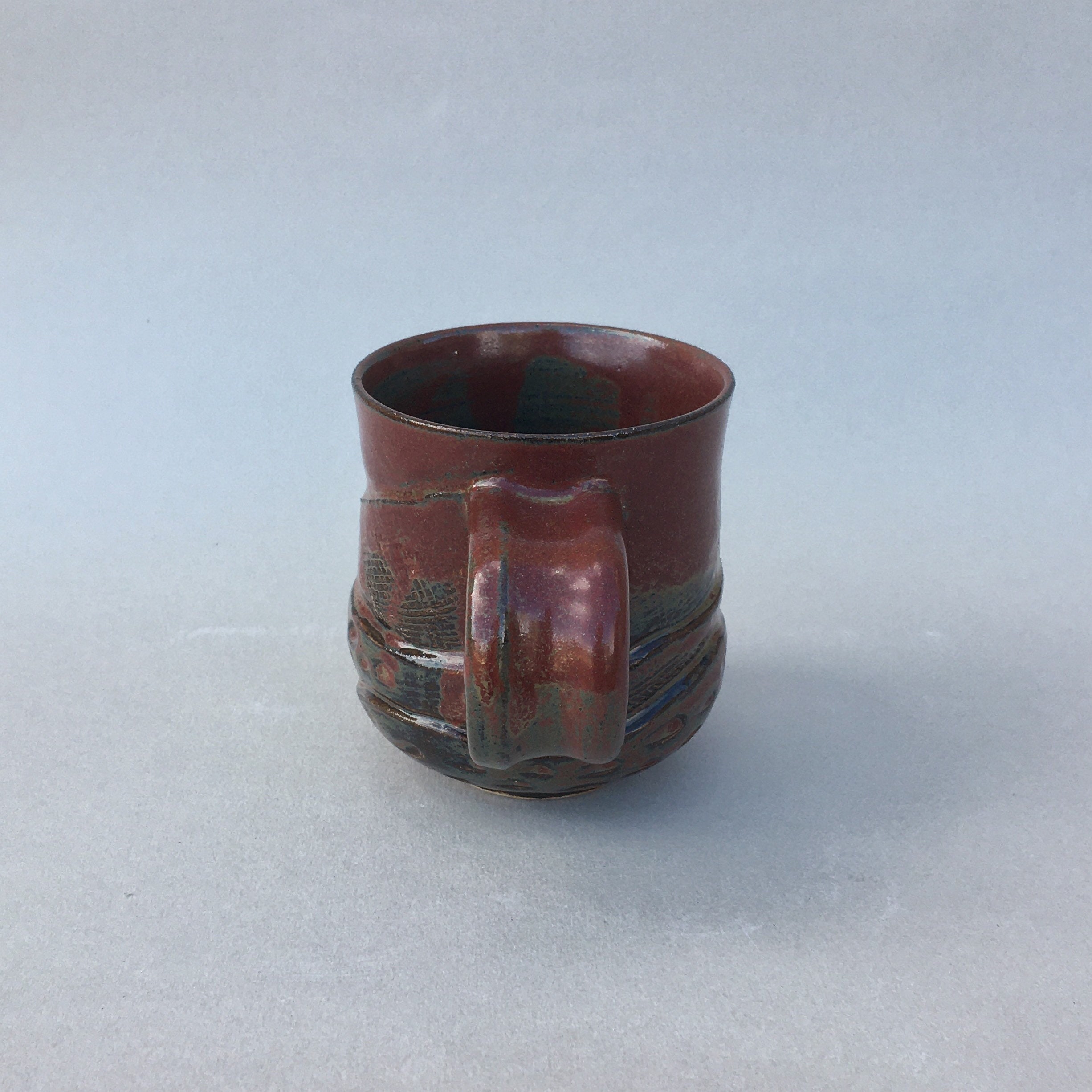 Carved Coffee Mug, Red — MOHEI CERAMICS