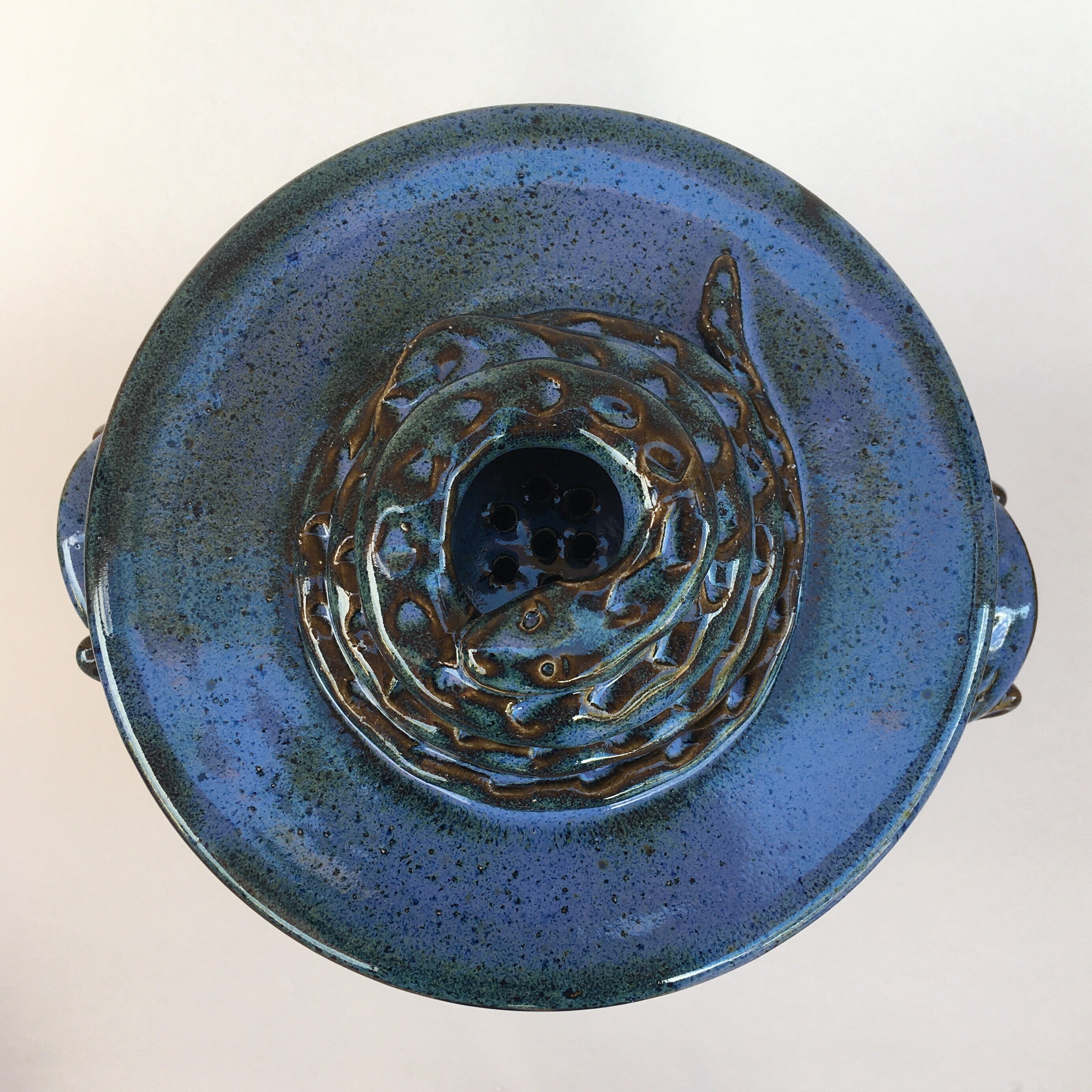 Ceramic Compost Caddy Blue Handmade Pottery Kitchen - Etsy