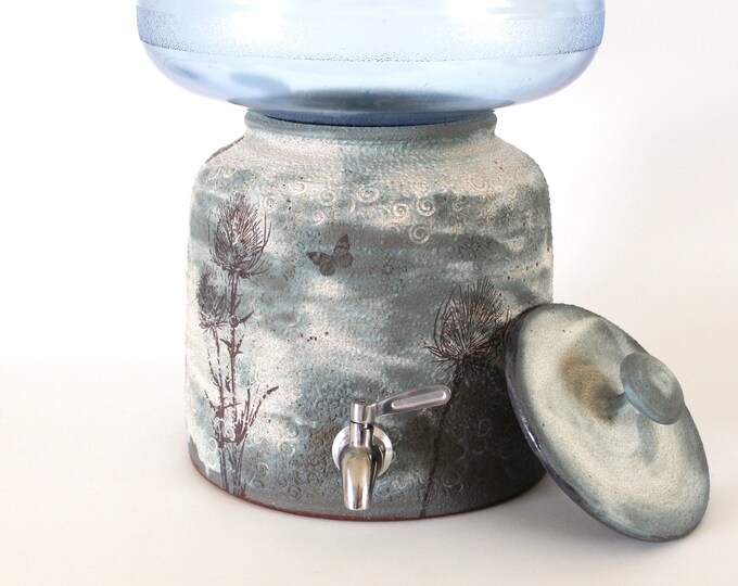 Ceramic Water Dispenser Crock for 3 Gallon Water Bottle, Handmade ...