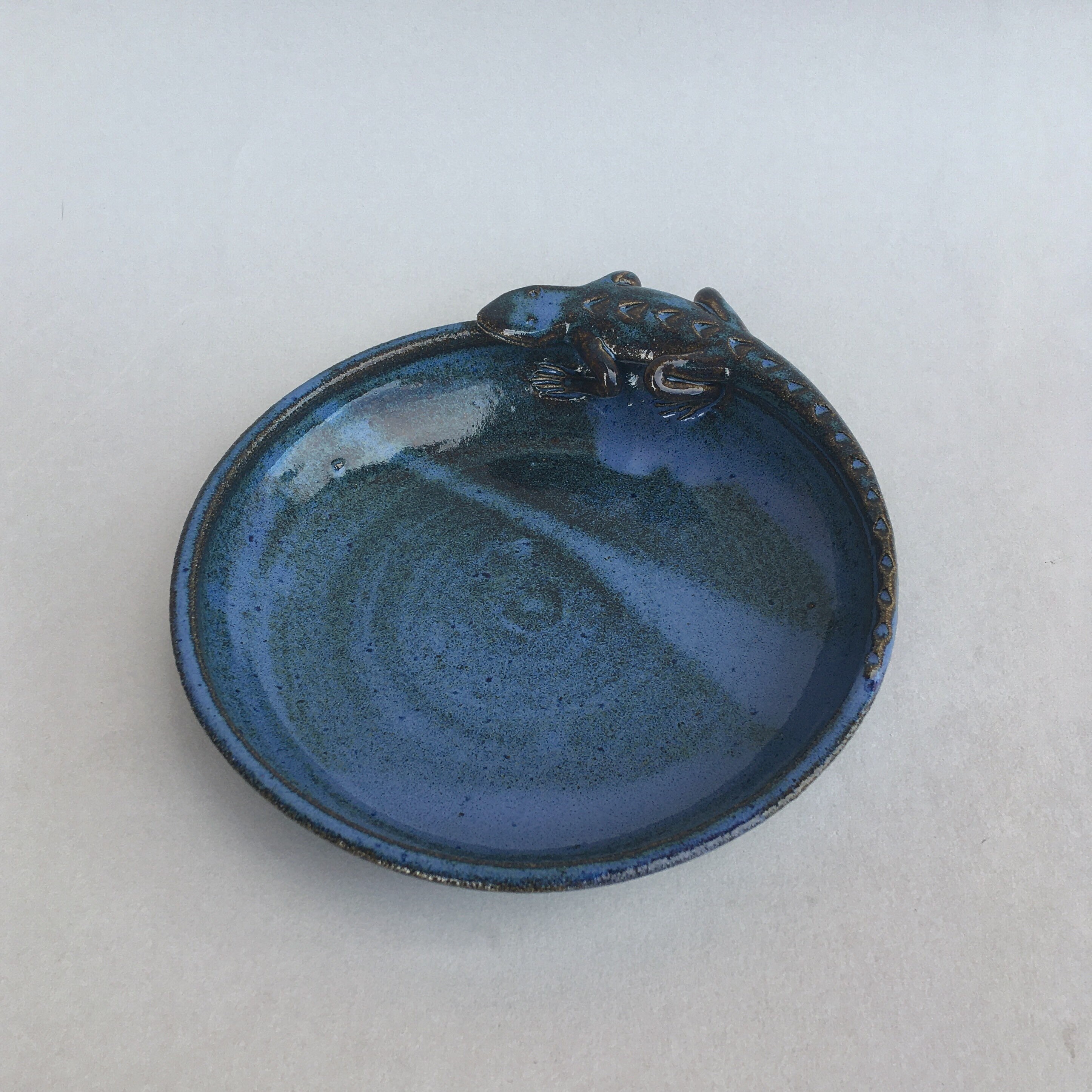Blue Ceramic Lizard Plate Whimsical Pottery Bowl Desert - Etsy