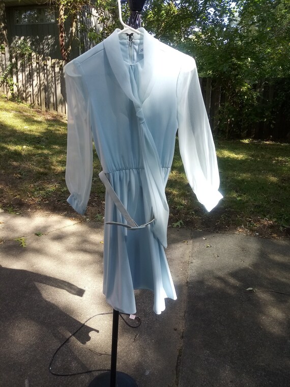 Vintage Bobby's Girl Sheer Powder Blue Day Dress Offi… - Gem