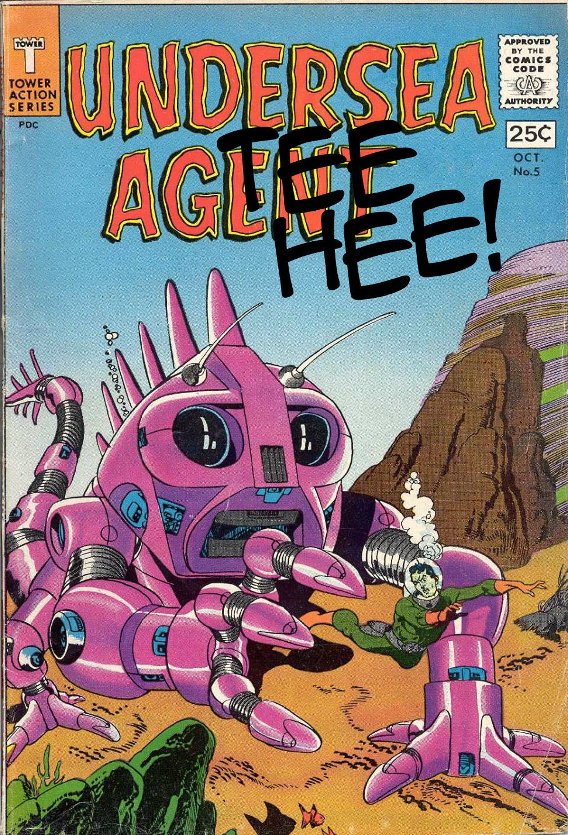 4 Vintage UNDERSEA AGENT Comic Book Covers Digital Download Public ...