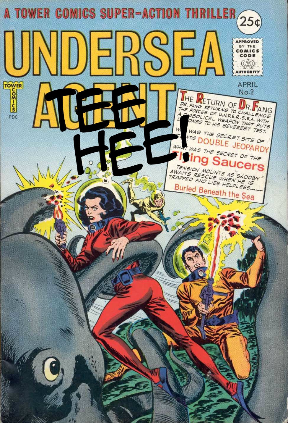 4 Vintage UNDERSEA AGENT Comic Book Covers Digital Download Public ...