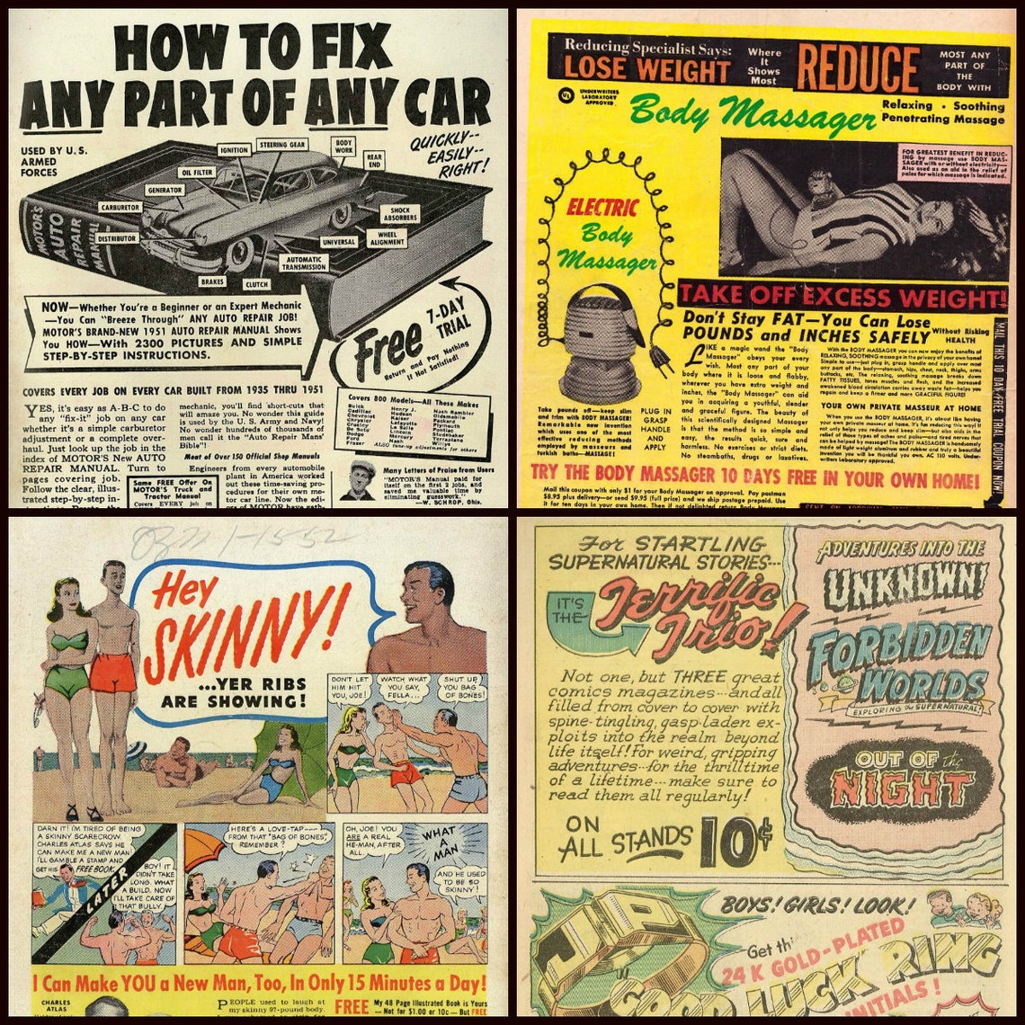 8 Vintage Comic Book Ads Public Domain Digital Download for Collage ...