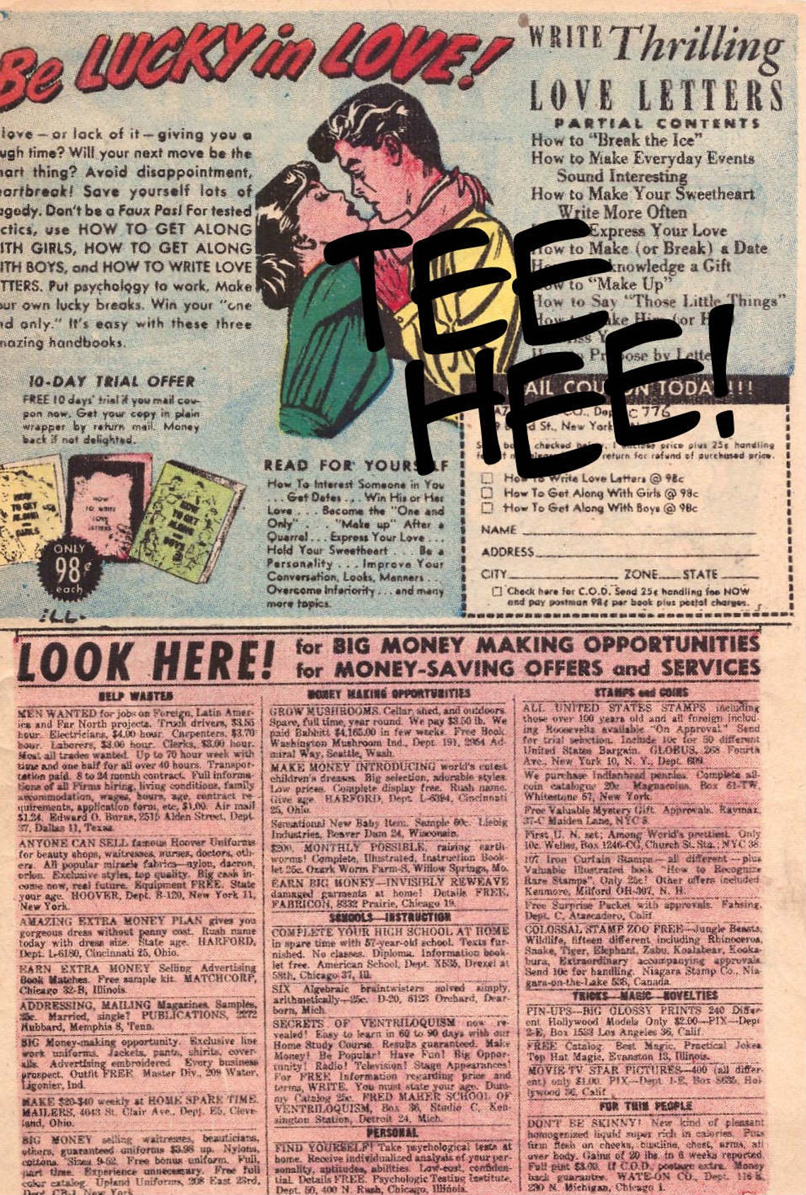 8 Vintage Comic Book Ads Public Domain Digital Download for Collage ...