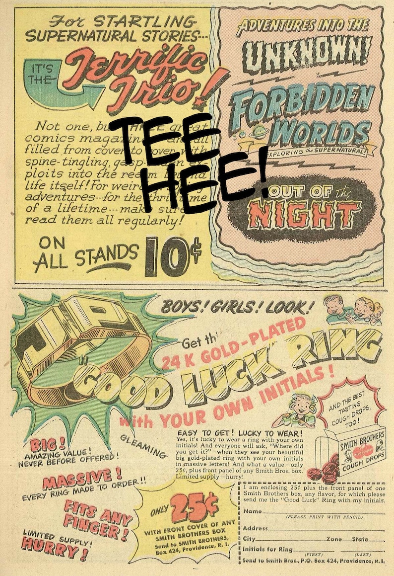 8 Vintage Comic Book Ads Public Domain Digital Download for Collage ...