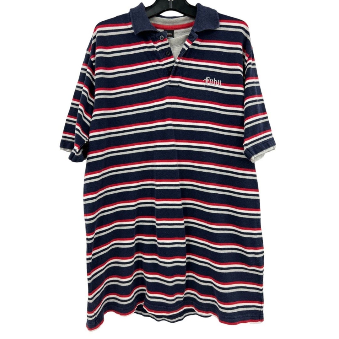 Fubu Polo Shirt XL Vintage Striped Mens 90's Streetwear Hip Hop ...