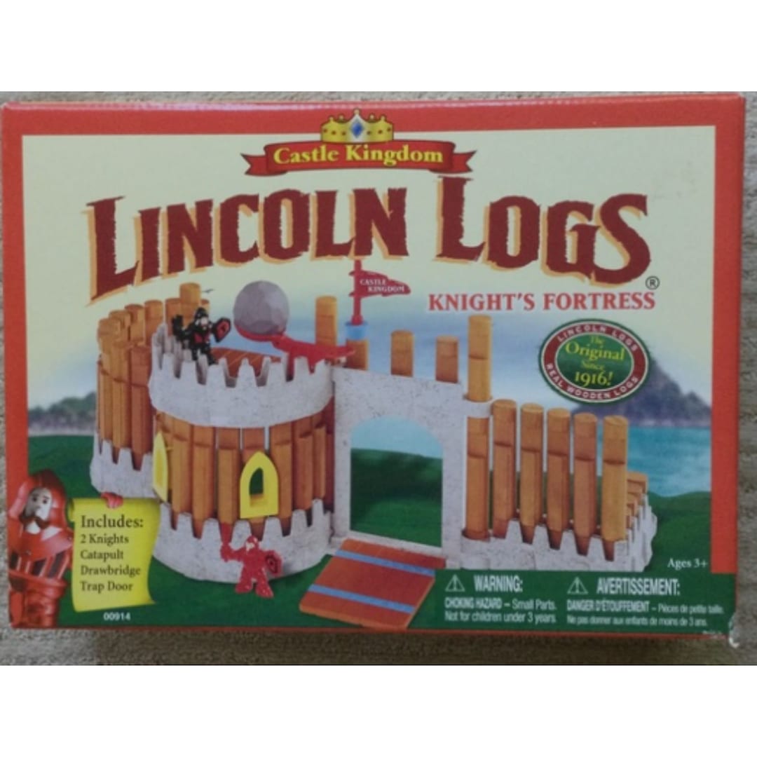 Lincoln Logs Knight's Fortress Castle Kingdom Building Set VTG 2000 ...