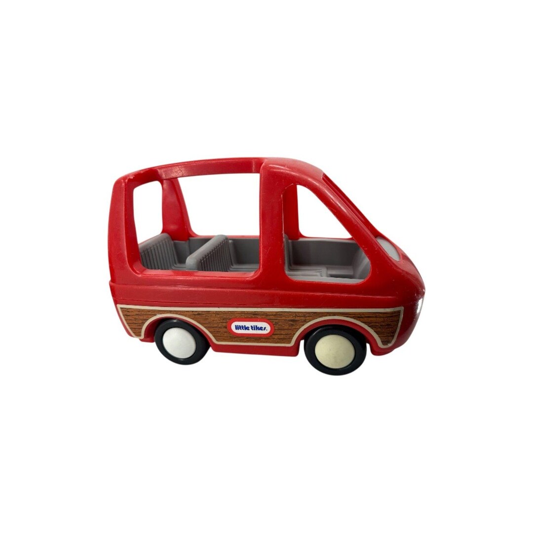 Little Tikes Vintage Dollhouse Red Mini Woody Wagon Van Car Family ...