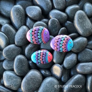 Fish painted rocks | Etsy
