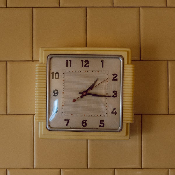 Yellow Wall Clock - Etsy