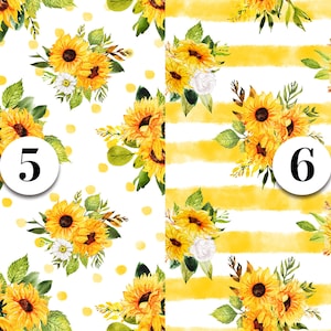 Sunflower Digital Papers/yellow/patterns/scrapbook/seamless/print ...