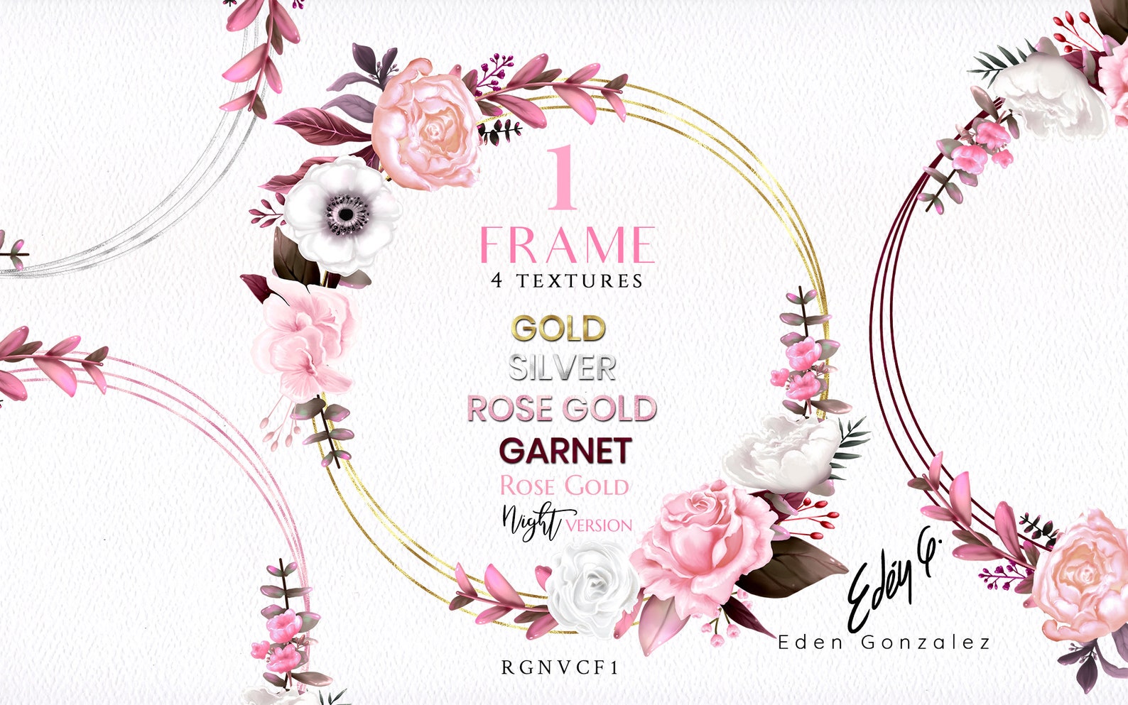 Digital Rose Gold Frames/clipart/roses/flowers/arrangements/bouquets ...