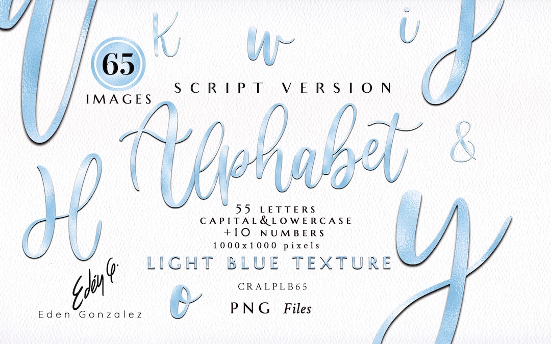 Alphabet/blue/light Blue/cursive/script/calligraphy/handwritten/letters ...