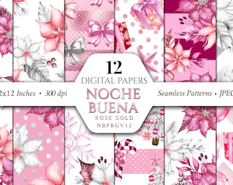 Christmas Digital Papers/blue/navy/silver/klein/patterns/noche Buena ...