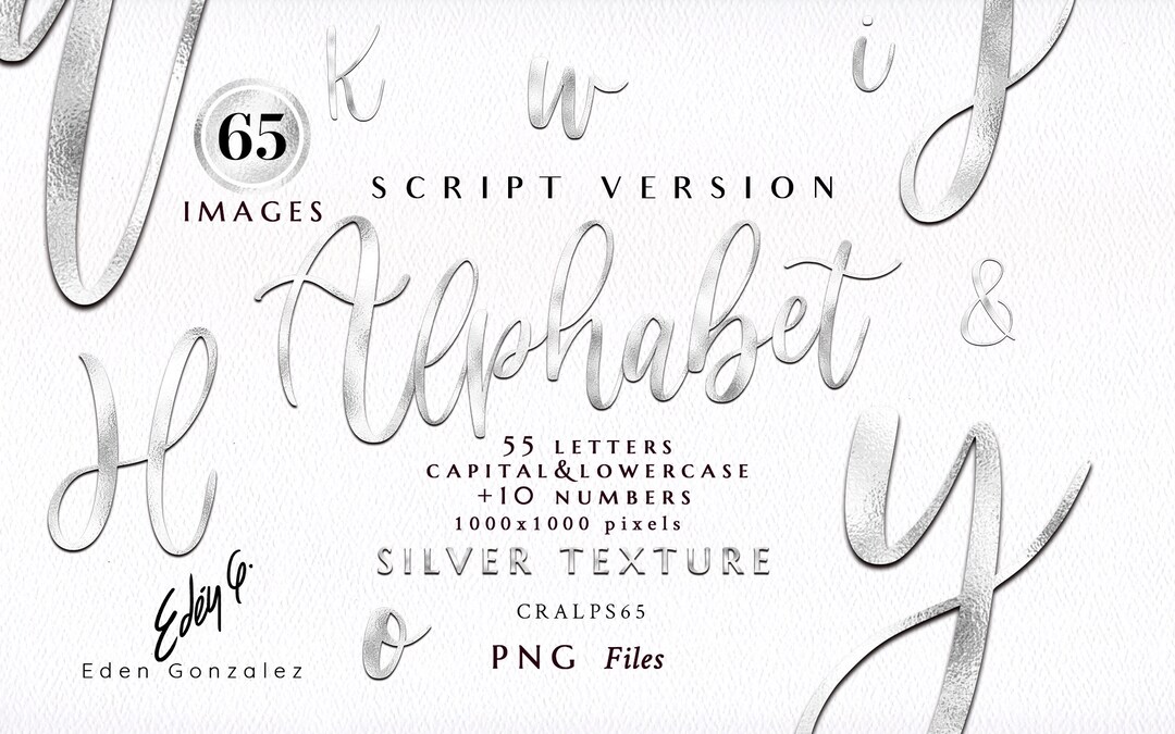 Alphabet/silver/chrome/cursive/script/calligraphy/handwritten/letters ...