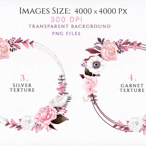 Digital Rose Gold Frames/clipart/roses/flowers/arrangements/bouquets ...