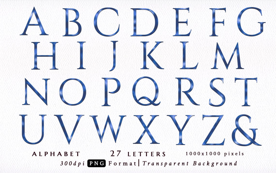 Alphabet/letters/blue/navy - Etsy