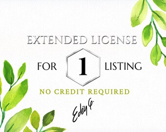 Limited Commercial License NO Credit Required / 5 Products - Etsy