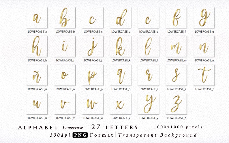 Alphabet/golden/gold/cursive/script/calligraphy/handwritten/letters ...
