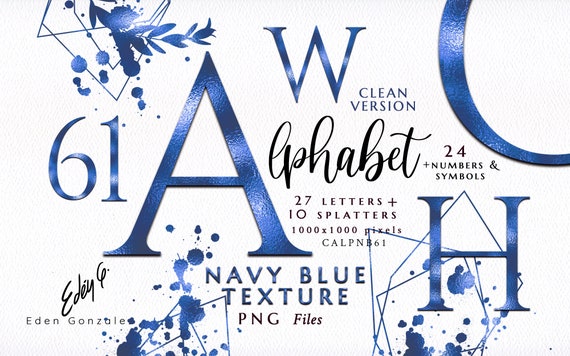 Alphabet/letters/blue/navy - Etsy