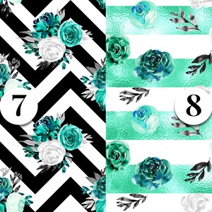 Teal Digital Papers/turquoise/aquamarine/emerald/mint/patterns/flowers ...