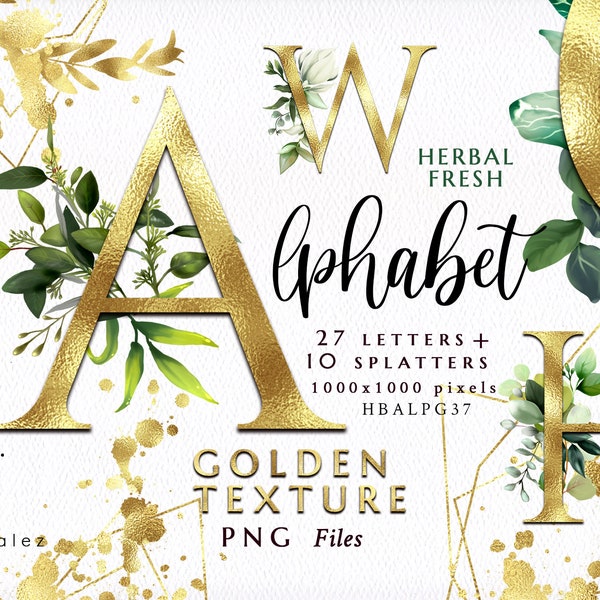 Gold Leaf Letters - Etsy