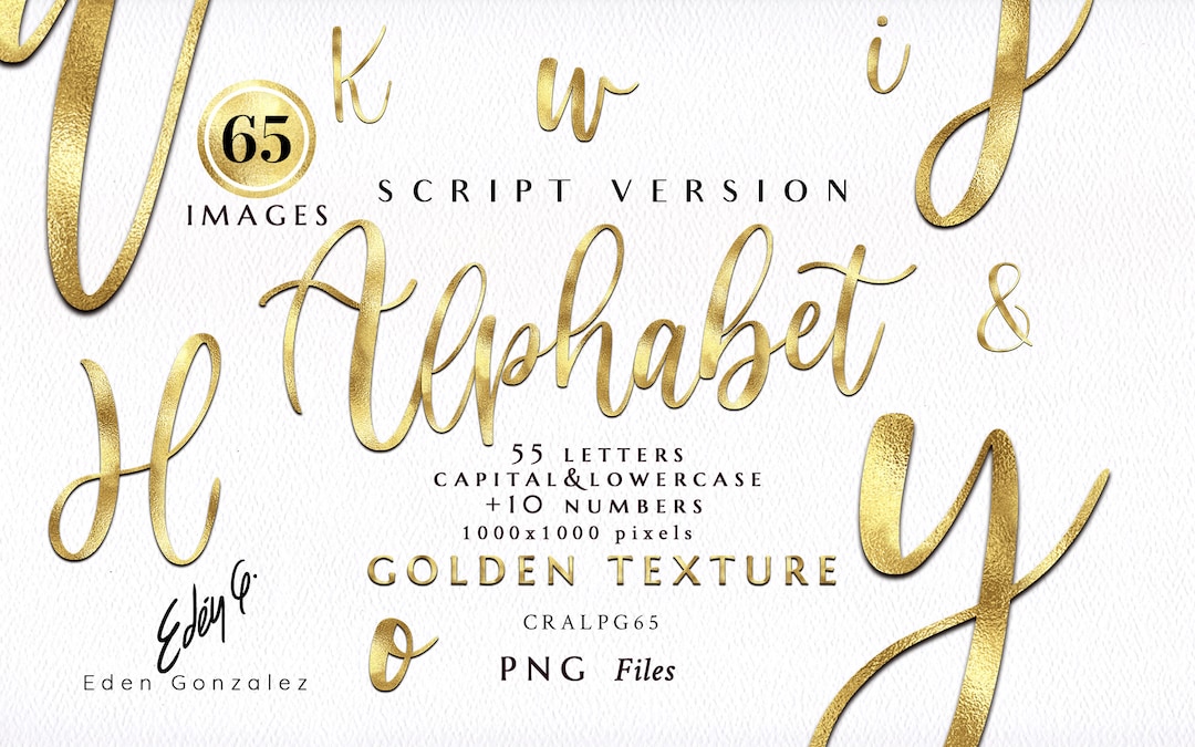 Alphabet/golden/gold/cursive/script/calligraphy/handwritten/letters ...