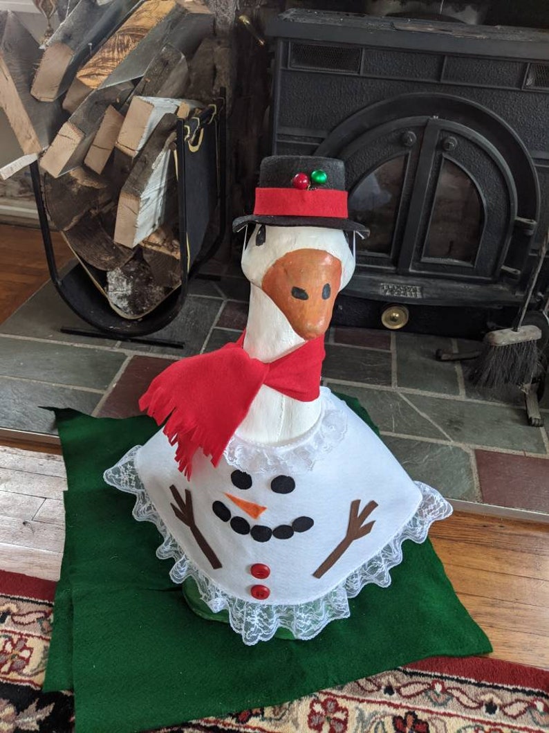 Snowman Goose Outfit: Winter Porch Decor, Large (24-27 Inch) - Etsy