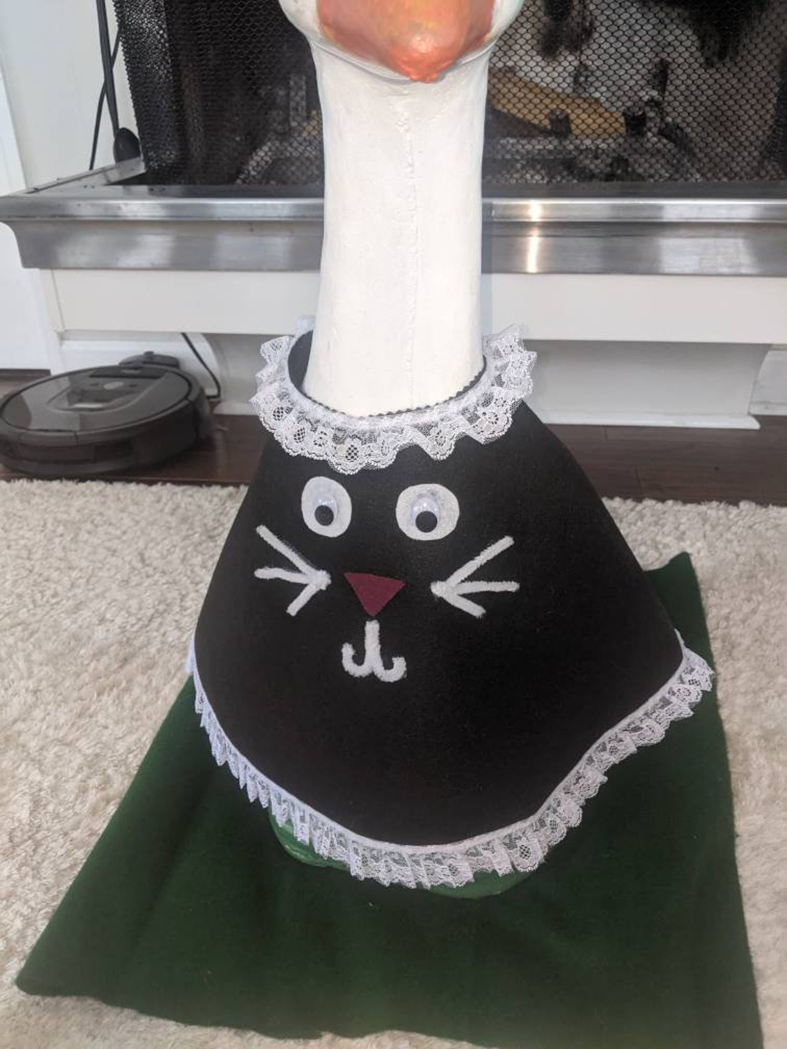 Goose Outfit. Goose Clothing.black Kitty Cat With Faux Fur Hat - Etsy